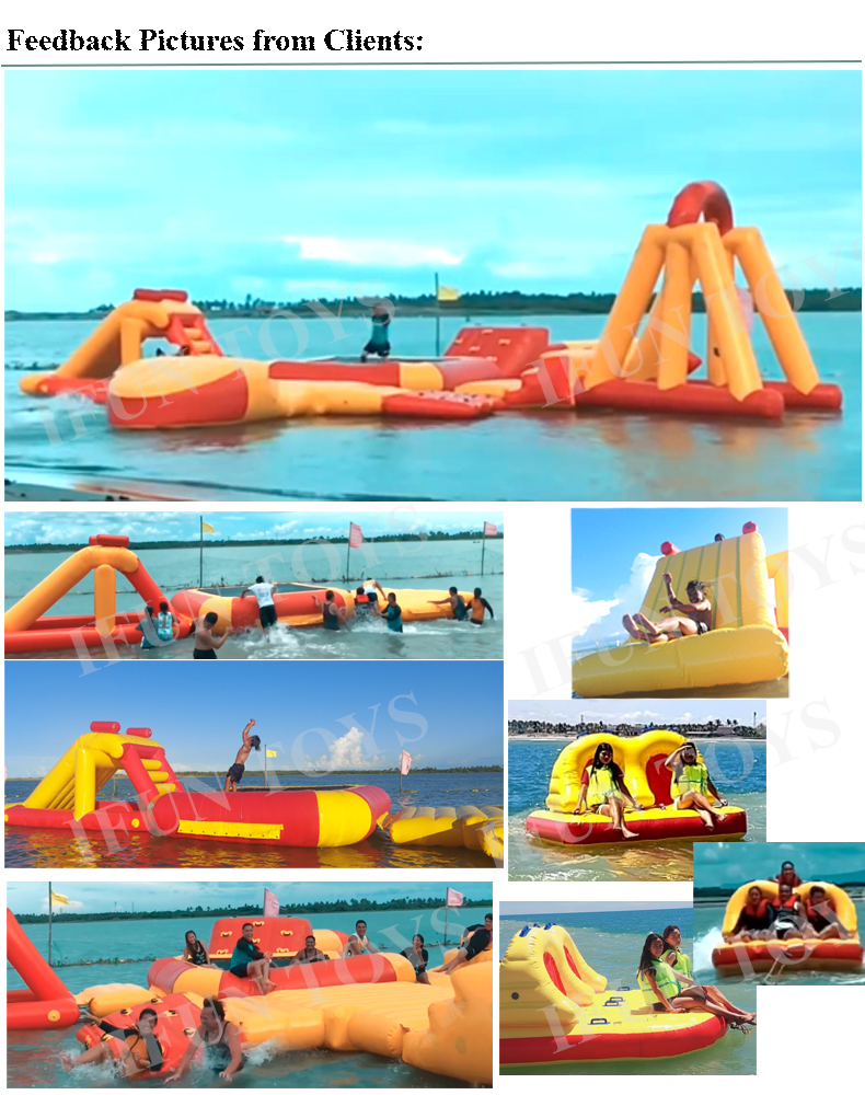 Inflatable Water Trampoline with Slide Popular Jump Floated Water ...